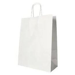 Papstar Tragetaschen, Papier 35 cm x 26 cm x 12 cm wei&szlig; mit gedrehtem Tragegriff 250 St&uuml;ck