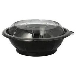Papstar Starpak Salatschalen, PET 600 ml &Oslash; 16,6 cm, 5,9 cm schwarz "Snap It" mit Deckel R-PET glasklar 300 St&uuml;ck