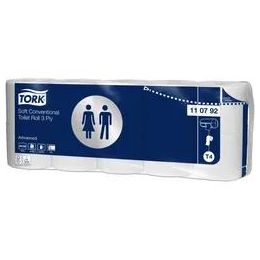 Tork 110792 Advanced weiches Toilettenpapier Kleinrolle T4 3-lagig 150 Blatt 1 Pack = 70 Rollen