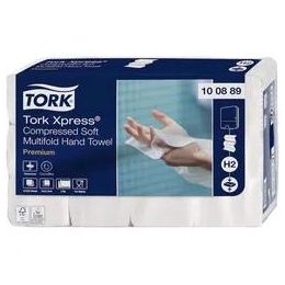 Tork 100889 Xpress Premium komprimierte Papierhandt&uuml;cher Zellstoff Multifold H2 Z-Falz 21 x 24 cm, 2-lagig, wei&szlig; 1 Pack = 2700 T&uuml;cher