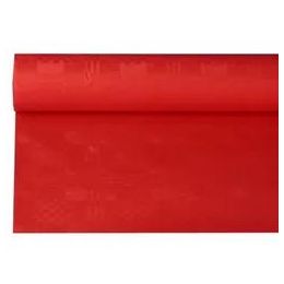 Papstar Papiertischtuch mit Damastpr&auml;gung 8 m x 1,2 m rot 12 St&uuml;ck