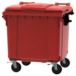 Vepa Bins Gro&szlig;raumm&uuml;llcontainer 1100 Liter mit Flachdeckel rot