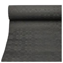 Papstar Papiertischtuch mit Damastpr&auml;gung 50 m x 1 m schwarz 4 St&uuml;ck