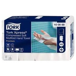 Tork 100888 Xpress Premium komprimierte Papierhandt&uuml;cher Zellstoff Interfold H2 21,2 x 32 cm 2-lagig, wei&szlig; 1 Karton = 2040 T&uuml;cher