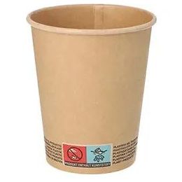 Papstar Trinkbecher, Pappe 0,2 l &Oslash; 8 cm, 9,2 cm braun 1000 St&uuml;ck