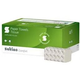 satino by Wepa Comfort Papierhandt&uuml;cher Tissue PT3, Reycling, C-Falz, 25 x 32, 2-lagig, natur 1 Karton = 3072 T&uuml;cher