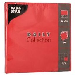 Papstar Servietten "DAILY Collection" 1/4-Falz 32 cm x 32 cm rot 300 St&uuml;ck