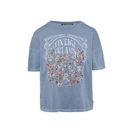 QS T-Shirt Damen Gr&ouml;&szlig;e XS blue denim / hellblau / rosa / offwhite