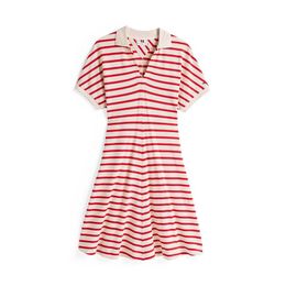 Tommy Hilfiger Kleid Damen Gr&ouml;&szlig;e 32 rot / wei&szlig; Winterkleid