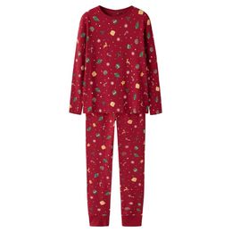 name it Pyjama 'NKMAmel' Jungen Gr&ouml;&szlig;e 158 beige / gr&uuml;n / rot / wei&szlig;