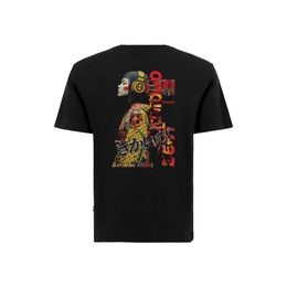 Oldskull T-Shirt 'Asian Kimono Beat' Herren Gr&ouml;&szlig;e S gelb / dunkelgrau / rot / schwarz