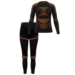 Normani Funktionsunterw&auml;sche-Set Herren Gr&ouml;&szlig;e M/L orange / schwarz