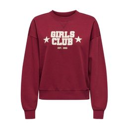 Only Sweatshirt 'ONLJo' Damen Gr&ouml;&szlig;e S weinrot / wei&szlig;