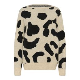 Culture Pullover 'CUAlmi' Damen Gr&ouml;&szlig;e L hellbeige / schwarz