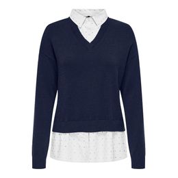 Only Pullover 'ONLDAGMAR' Damen Gr&ouml;&szlig;e XXL navy / wei&szlig;