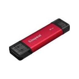 Kingston Dual Portable 2 TB, Externe SSD rot/schwarz, USB-A- und USB-C