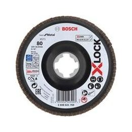 Bosch PRO X571 X-LOCK F&auml;cherschleifscheibe, &Oslash; 125mm, K80 Bohrung 22,23mm, abgewinkelt