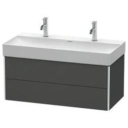 Duravit XSquare Waschtischunterbau wandh&auml;ngend, 2 Schubk&auml;sten, 984x397x460mm, XS416304949, Farbe: Graphit Matt Dekor
