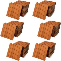 Casaria Holzfliese Akazienholz 66er-Set 30x30cm