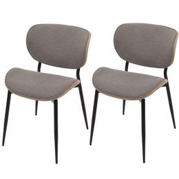 2er-Set Esszimmerstuhl MCW-O45, Bugholz Stoff (370g/m&sup2;) &Ouml;ko-Tex MVG-zertifiziert ~ natur, hellgrau