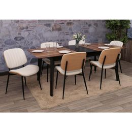 6er-Set Esszimmerstuhl MCW-O44, K&uuml;chenstuhl Stuhl, Bugholz Kunstleder &Ouml;ko-Tex MVG ~ natur, wei&szlig;