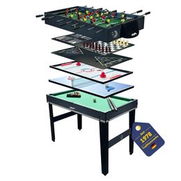 BEST Sporting Tischkicker Kinder 10 in 1 PANTHER - Multi Kickertisch Kinder mit 10 Spielen: Billard, Tischtennis, Airhockey, Shuffleboard...