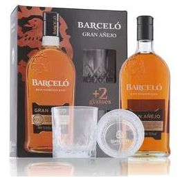 Barcel&oacute; Gran A&ntilde;ejo Rum 37,5% Vol. 0,7l in Geschenkbox mit 2 Gl&auml;sern