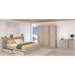 Parisot Schlafzimmer 4-teilig "Escale 27" 180x200 Japanische-Eiche