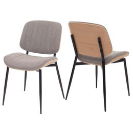 2er-Set Esszimmerstuhl MCW-O44, K&uuml;chenstuhl Stuhl, Bugholz Stoff (370g/m&sup2;) &Ouml;ko-Tex MVG ~ natur, hellgrau