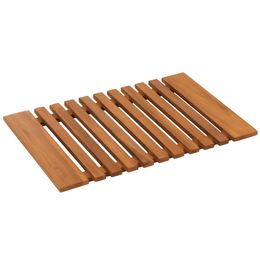 Teak-Fu&szlig;matte MCW-N10, Duschmatte Badematte, hochwertiges B-Grade-Teak (Kernholz, 20-30 Jahre), 4x60x40cm