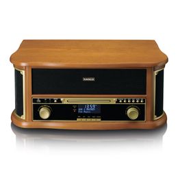 Lenco Retro-Schallplattenspieler aus Holz mit Bluetooth®, DAB+/FM-Radio, USB-Codierung, CD-Player, Kassettenspieler und eingebauten Lautsprechern