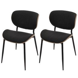 2er-Set Esszimmerstuhl MCW-O45, Bugholz Stoff (370g/m&sup2;) &Ouml;ko-Tex MVG-zertifiziert ~ natur, dunkelgrau