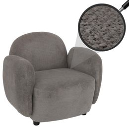 Sessel MCW-P33, Lounge-/Relax-/Cocktailsessel Polstersessel, Stoff/Textil Chenille (330 g/m²) Öko-Tex ~ hellgrau