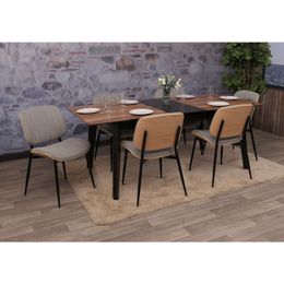 6er-Set Esszimmerstuhl MCW-O44, K&uuml;chenstuhl Stuhl, Bugholz Stoff (370g/m&sup2;) &Ouml;ko-Tex MVG ~ natur, hellgrau