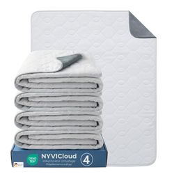 NYVI Inkontinenzunterlage NYVICare 75x90 cm - wiederverwendbare Inkontinenzauflage - Bei 95&deg;C waschbar kochfest, wasserdichter Matratzenschutz Anzahl:4;Gr&ouml;&szlig;e:75x90 cm