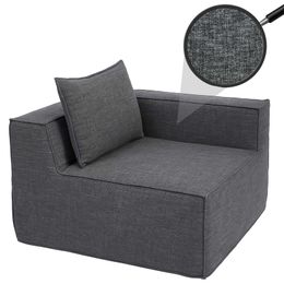 Eckteil/Zubehör für Sofa MCW-O54, Loungesessel Polstersessel Armlehne, Stoff/Textil (300g/m²) 63x97x97cm ~ dunkelgrau