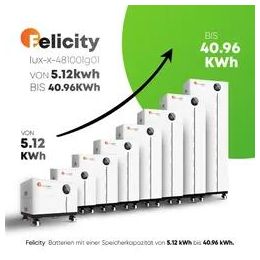 Felicity Stapelspeicher | 5,12 - 40,96 kWh | Erweiterbar | LUX-X-48100LG01 | LiFePO4 | Ausw&auml;hlbar