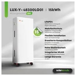 Felicity 15kWh Speicher | FLA48300 (LUX-Y-48300LG01) | LiFePO4 Lithium Solarbatterie 51.2V 300Ah | Mit Feuerl&ouml;schgel | Versandkostenfrei Aktion
