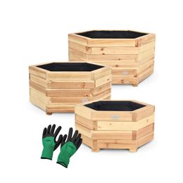 holz4home® 3er Set Outdoor Pflanzenkübel Sparset (S / M / XL)