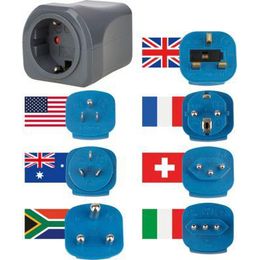 Fa.Brennenstuhl Brennenstuhl Reisestecker-Set, 7 Steckereins&auml;tze, 10A Sicherung, kompakt, schwarz, inkl. Stoffbeutel, f&uuml;r &uuml;ber 150 L&auml;nder