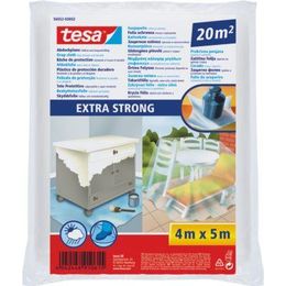 Tesa Abdeckfolie Extra Strong, 20 m&sup2; (4&times;5 m) &ndash; strapazierf&auml;hige Abdeckfolie f&uuml;r Boden & M&ouml;bel