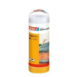Tesa Easy Cover Perfect+ Refill, Abdeckfolie mit Kreppband, L 33 m &times; 1,40 m &ndash; pr&auml;zises Abdecken