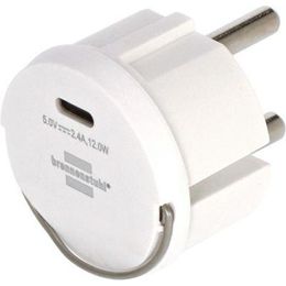 Fa.Brennenstuhl Brennenstuhl USB-C Adapter, kompakt, 2,4A Ausgang, Sicherheitsfunktionen, L 39 x B 39 x H 44 mm, wei&szlig;
