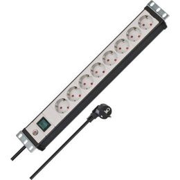 Fa.Brennenstuhl Brennenstuhl Premium-Line 19" Steckdosenleiste, 8-fach, 45&deg;-Anordnung, 3m Kabel, Sicherheitsschalter, IP20, Spezial-Kunststoff