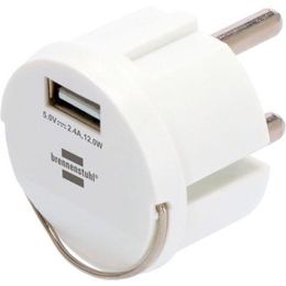 Fa.Brennenstuhl Brennenstuhl USB Steckdosenadapter, Kompaktes Design, USB-A Anschl&uuml;sse, IP44 Standard, Wei&szlig;