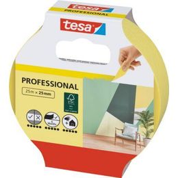 Tesa Malerband Professional, 25 m x 25 mm &ndash; scharfe Farbkanten, leicht abl&ouml;sbar, r&uuml;ckstandsfrei