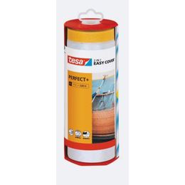 Tesa Easy Cover Perfect+ XL &ndash; 2‑in‑1 Folie mit Washi‑Malerband, 17 m &times; 2600 mm, Spender, r&uuml;ckstandsfrei