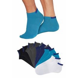 H.I.S. H.I.S Sneakersocken 'Sneaker Socken Herren Damen, Kurzschaft Socken' mehrfarbig Gr. 35-38 f&uuml;r Damen. Elastisch. Nachhaltig.