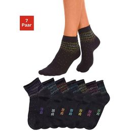 H.I.S. H.I.S Kurzsocken 'Damen Kurze S&ouml;ckchen, bunte P&uuml;nktchen' schwarz Gr. 35-38 f&uuml;r Damen. Elastisch. Nachhaltig.