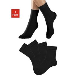 H.I.S. H.I.S Socken 'f&uuml;r Kinder Damen Unisex aus Baumwolle atmungsaktiv Mittelhocher Schaft' schwarz Gr. 27-30 f&uuml;r Damen. Elastisch. Nachhaltig.
